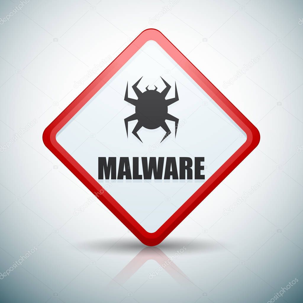 Malware Attention Hazard sign Stock Vector by ©Yuriy_Vlasenko 130444730