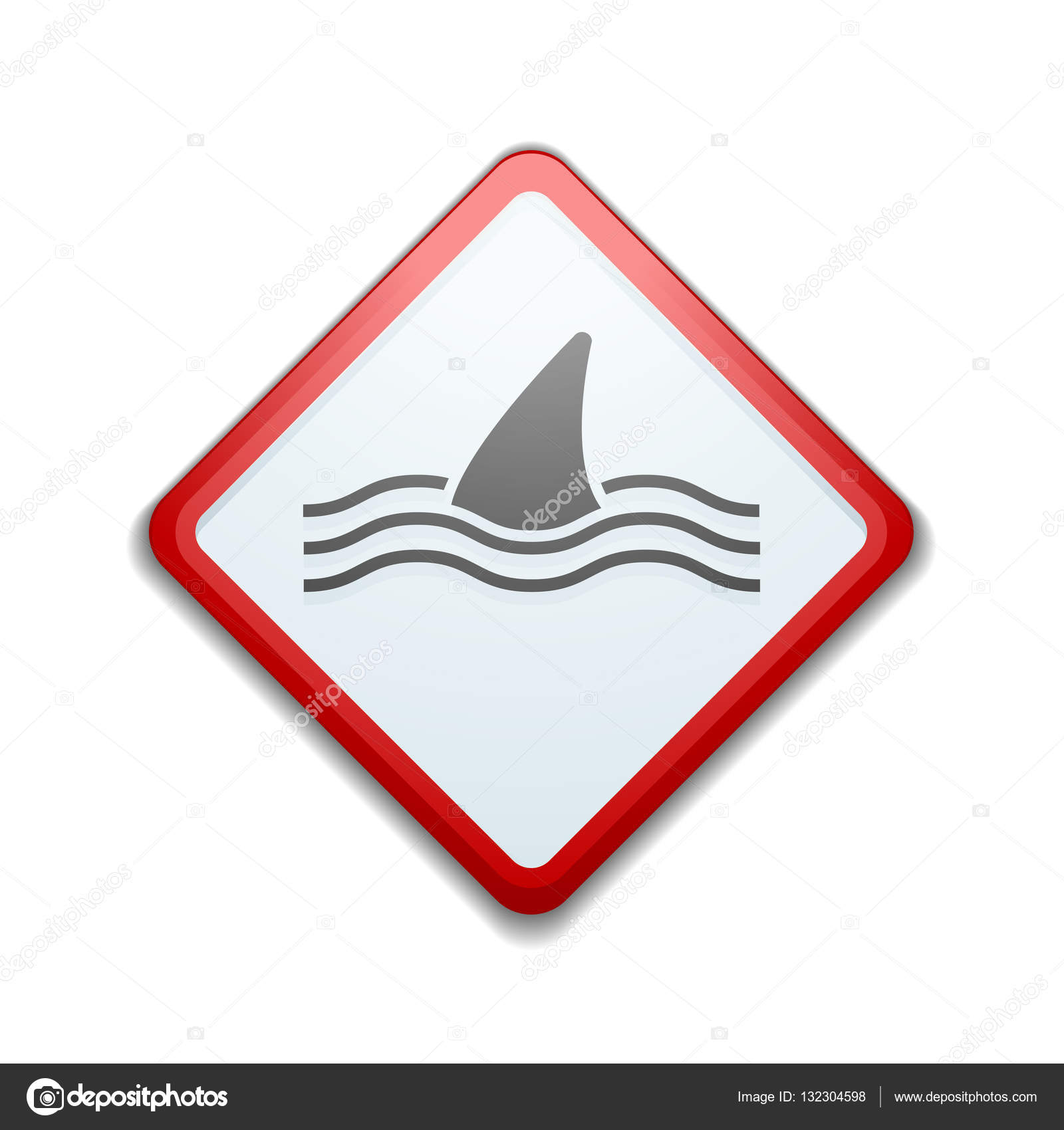 Shark danger area sign Stock Vector Image by ©Yuriy_Vlasenko #132304598