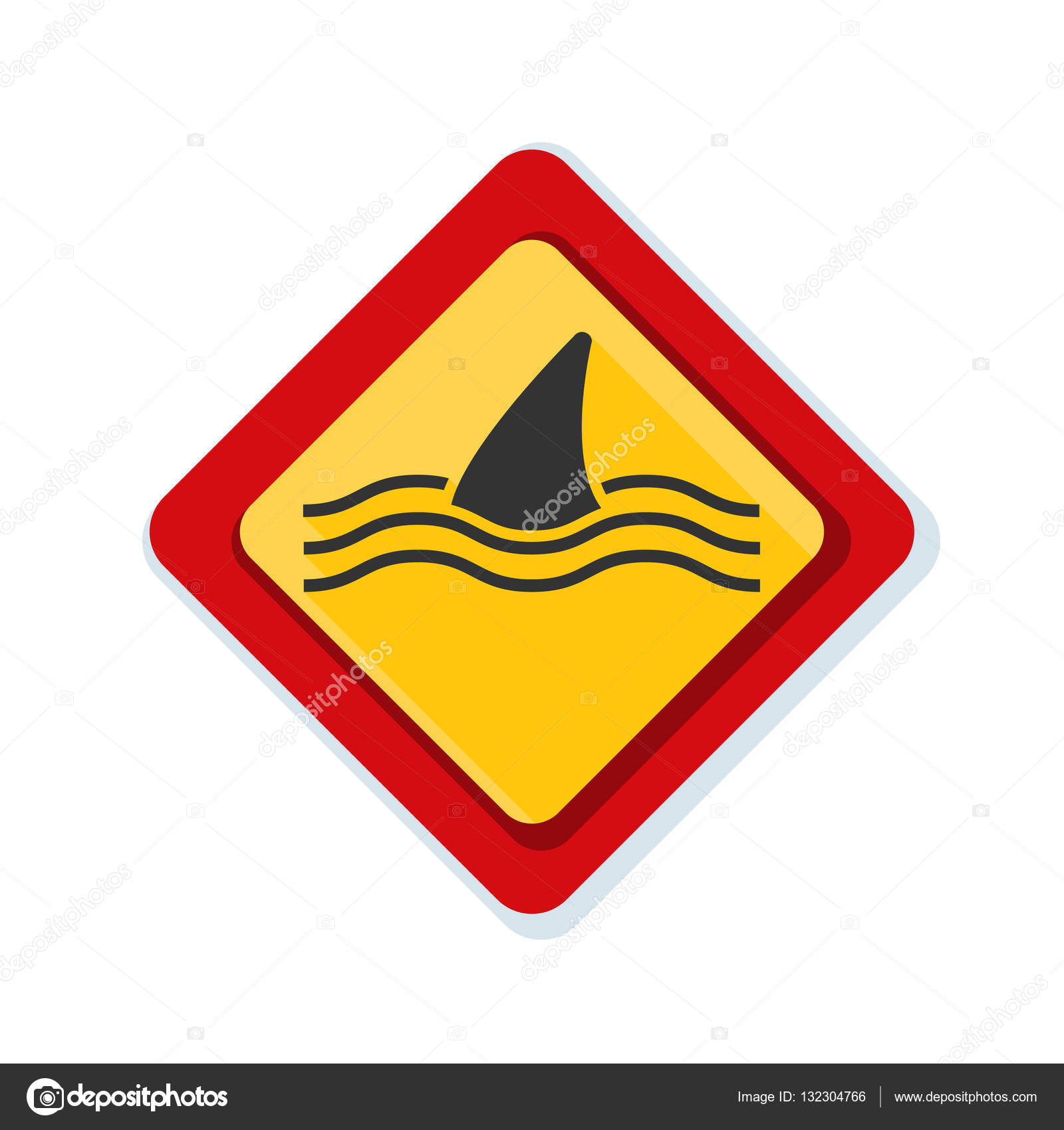 Shark danger area sign Stock Vector Image by ©Yuriy_Vlasenko #132304766