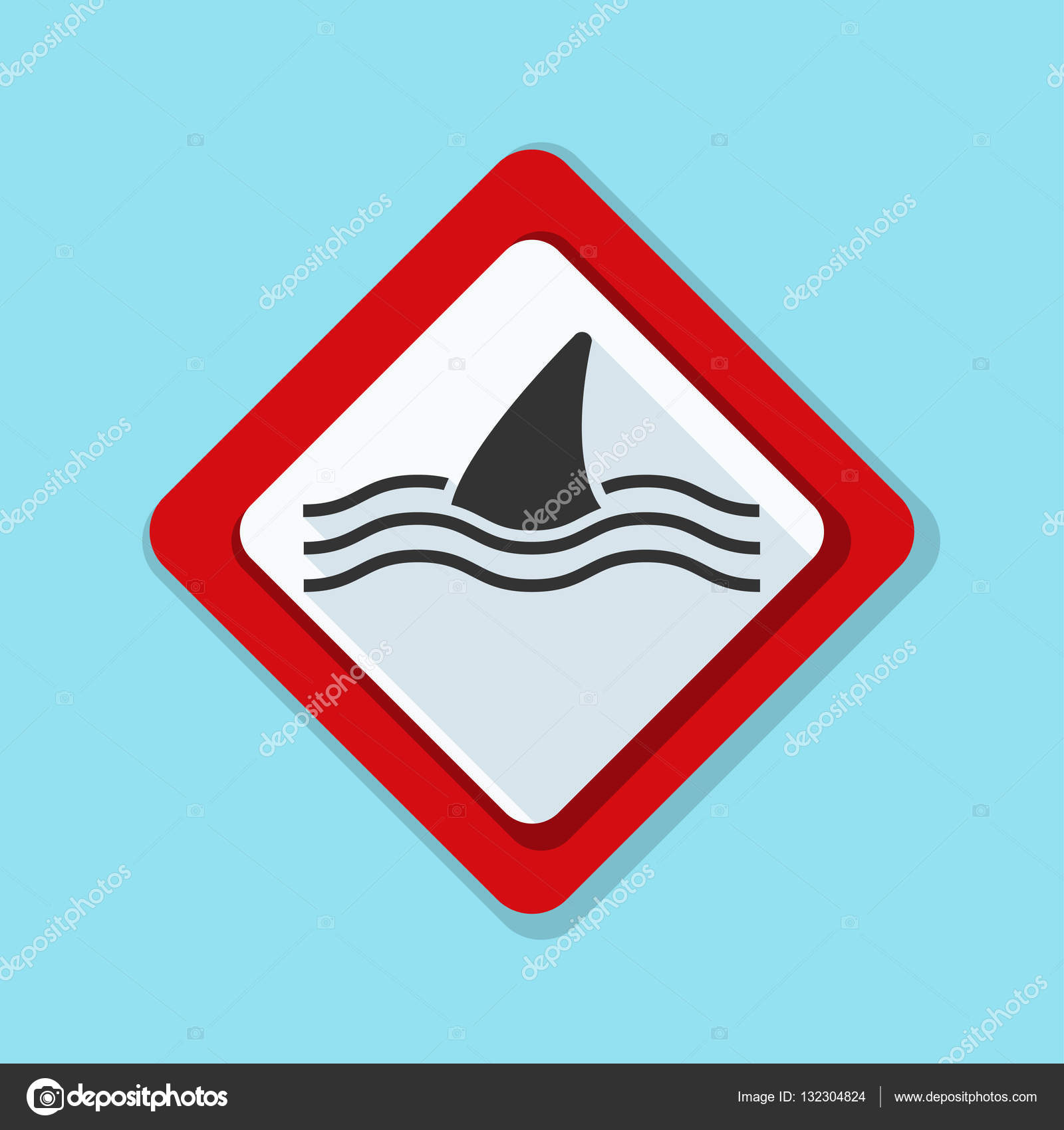 Shark danger area sign Stock Vector Image by ©Yuriy_Vlasenko #132304824