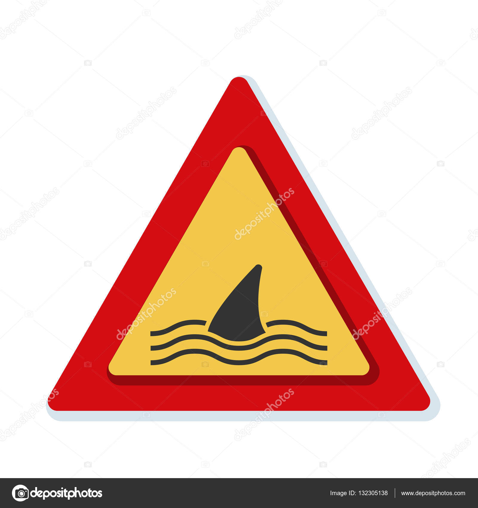 Shark danger area sign Stock Vector by ©Yuriy_Vlasenko 132305138