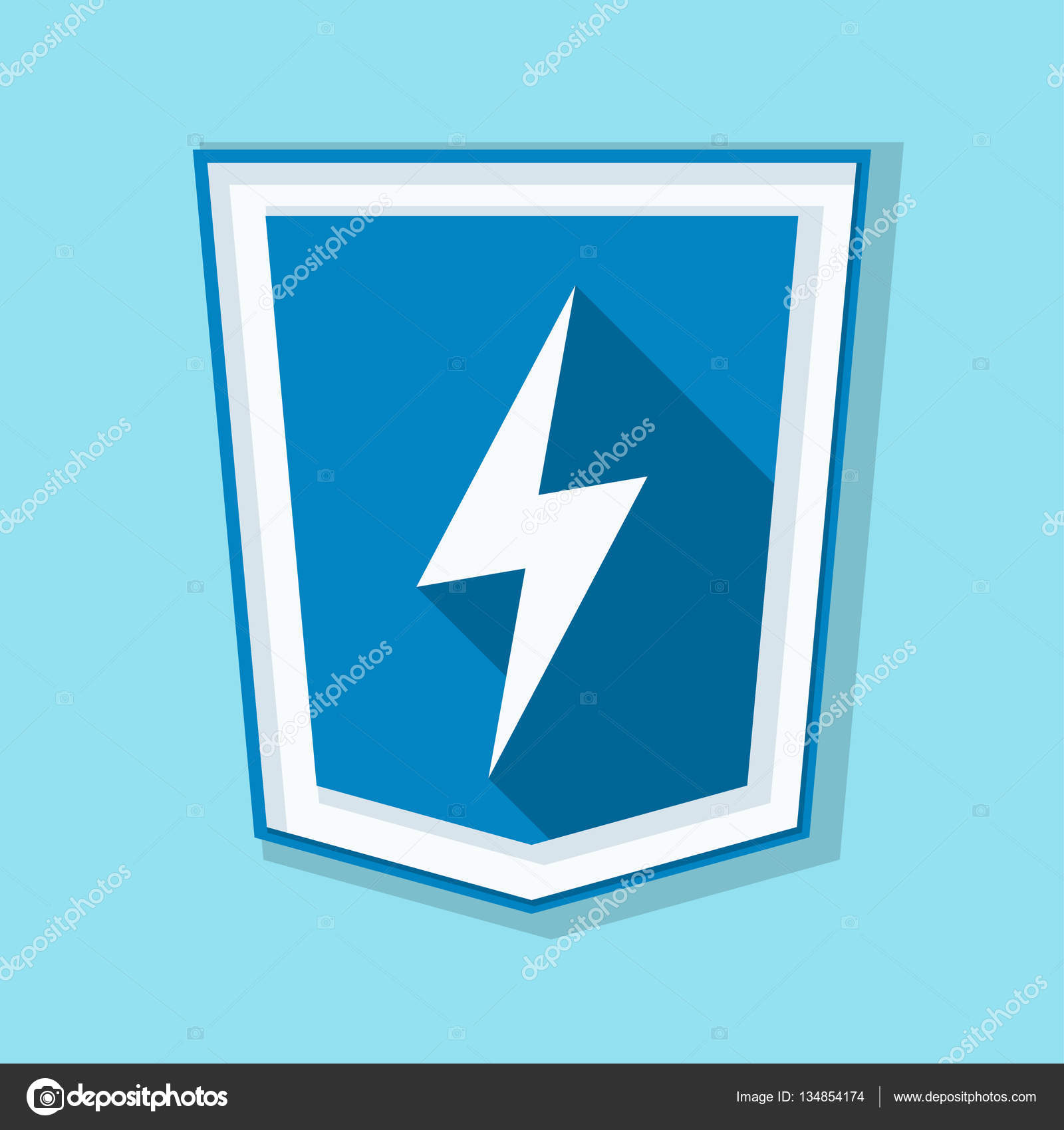 Shield with lightning sign Stock Vector by ©Yuriy_Vlasenko 134854174