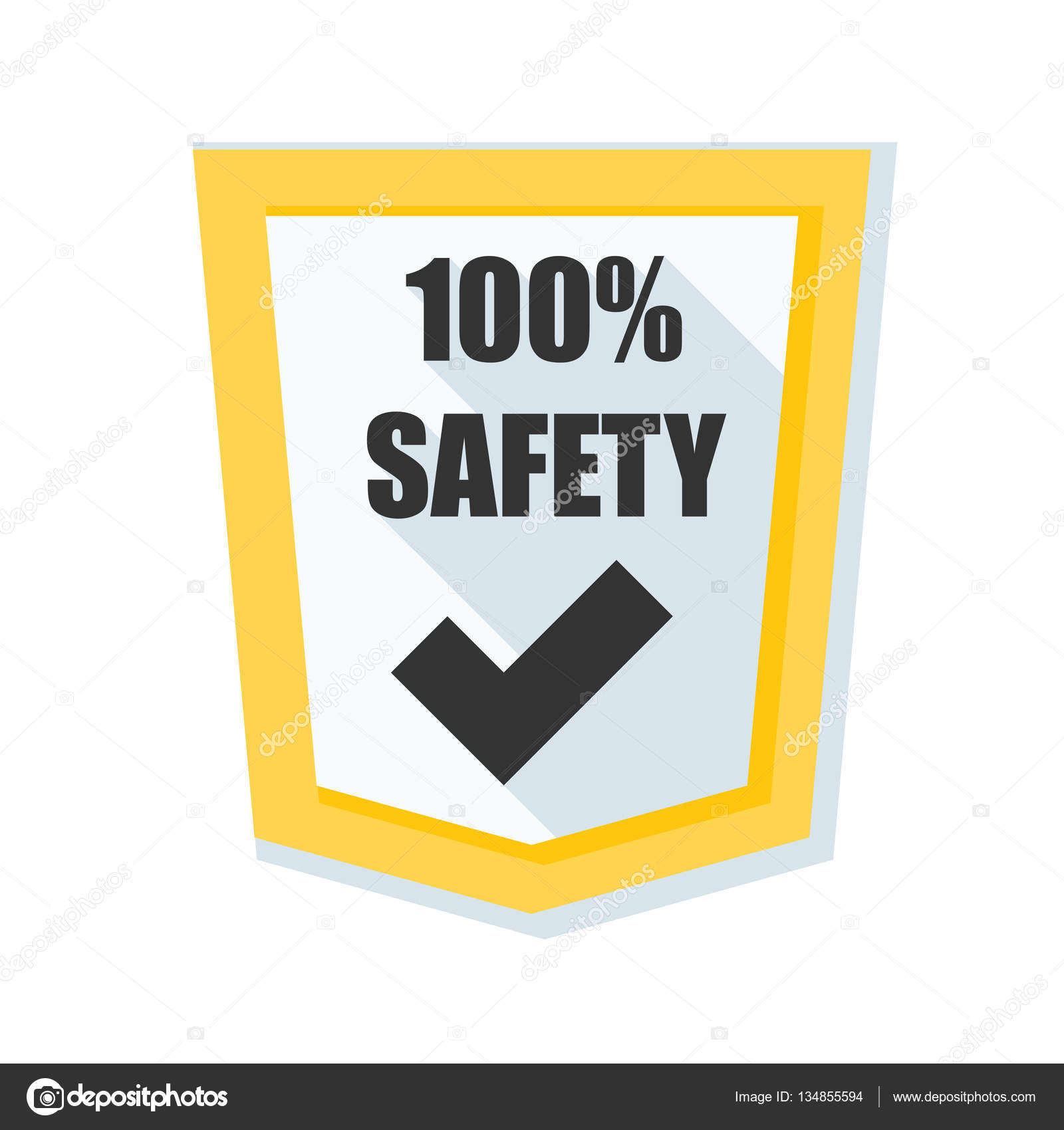 100% safety shield sign Stock Vector by ©Yuriy_Vlasenko 134855594