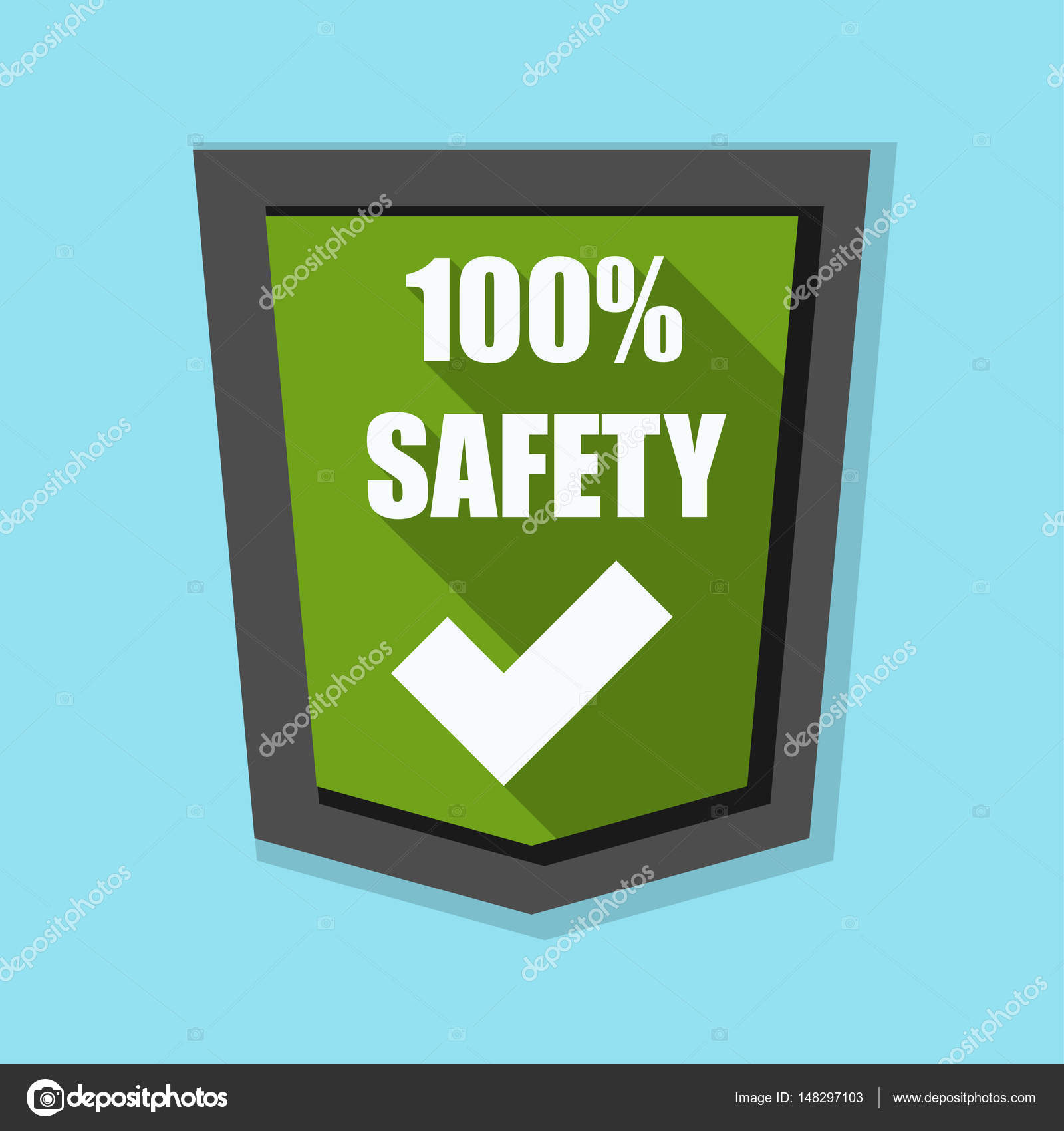100% safety shield sign Stock Vector Image by ©Yuriy_Vlasenko #148297103