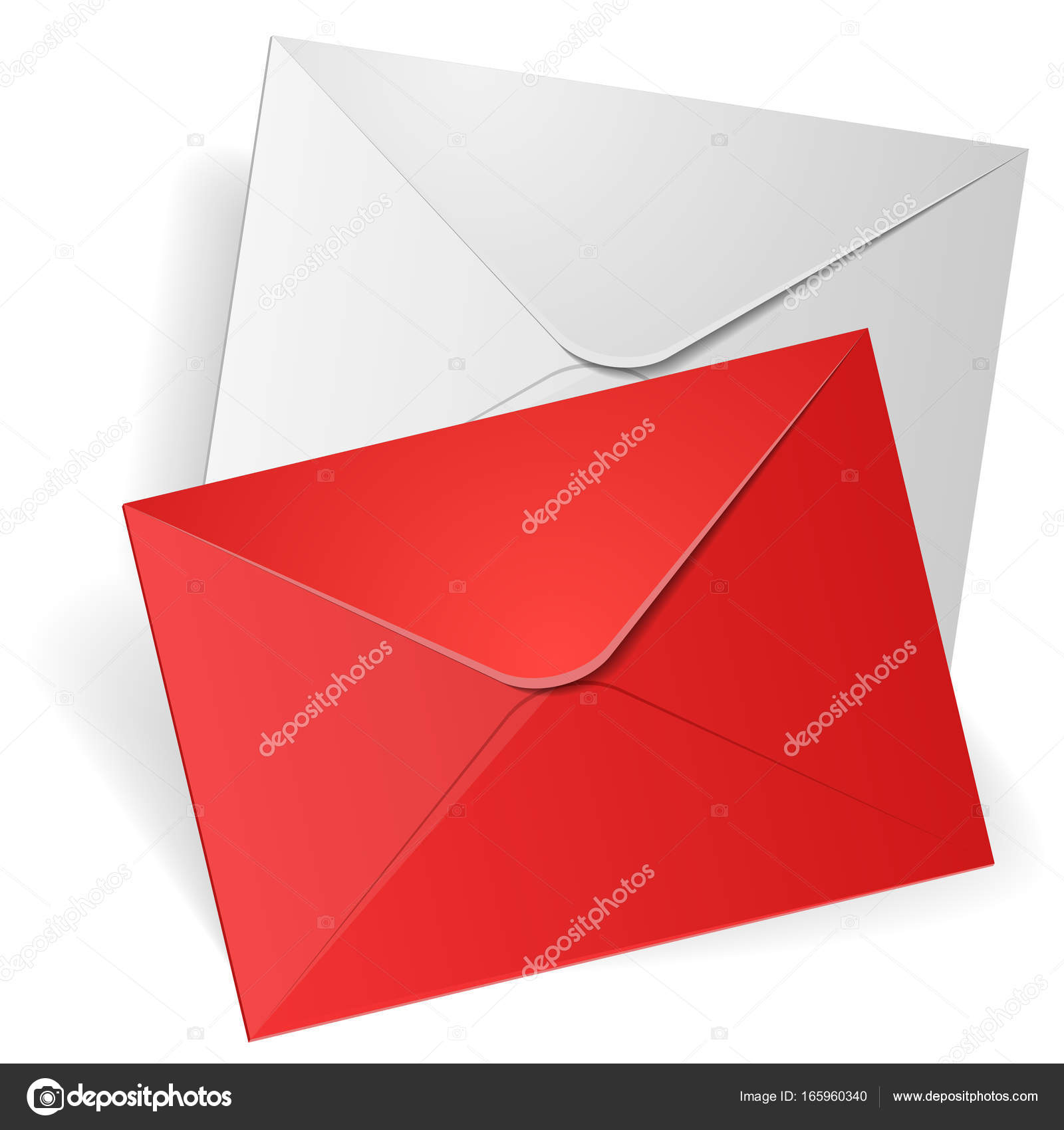 Red and white mail envelopes Stock Vector by ©Yuriy_Vlasenko 165960340