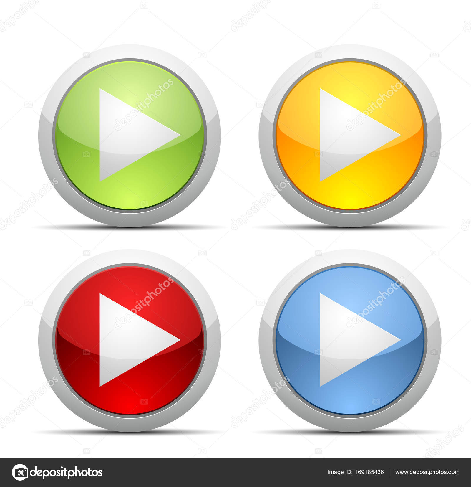 Set of Play button signs Stock Vector by ©Yuriy_Vlasenko 169185436