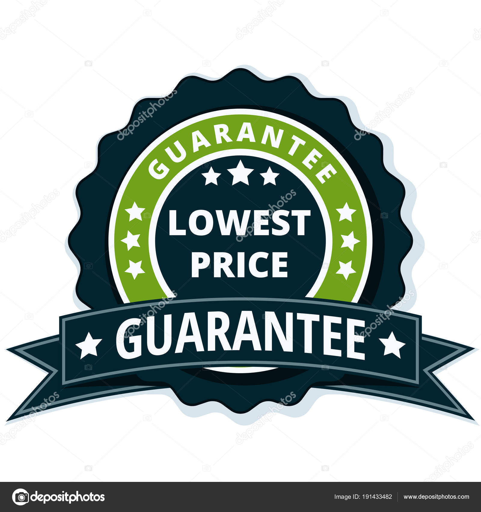 Lower Price Guarantee Label Black Ribbon Vector Illustration Stock ...