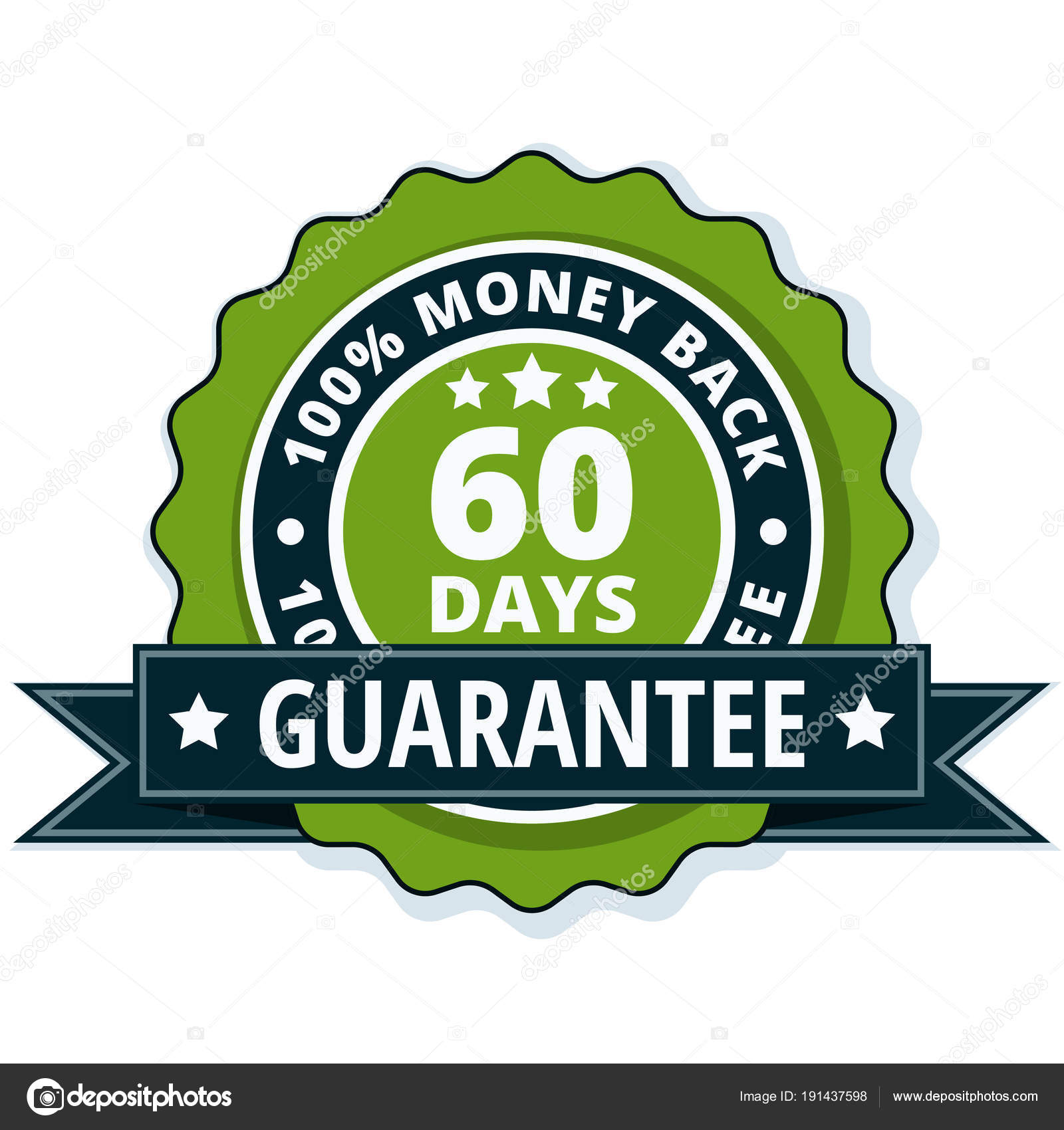 Money Back Guarantee Icon Black Ribbon Vector Illustration Stock Vector ...