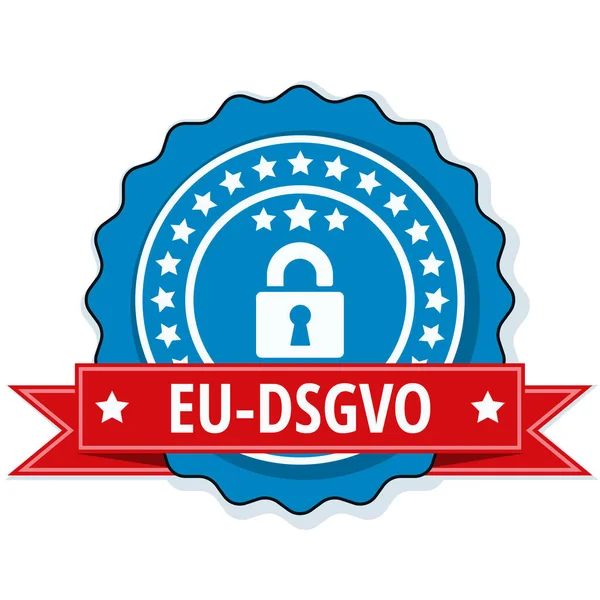Dsgvo Flat Label Padlock Icon Black Ribbon Vector Illustration Stock ...