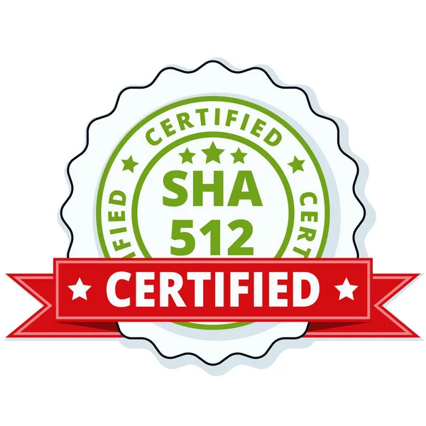 Sha 512 Certified Label Red Ribbon Vector Illustration Stock Vector by ...
