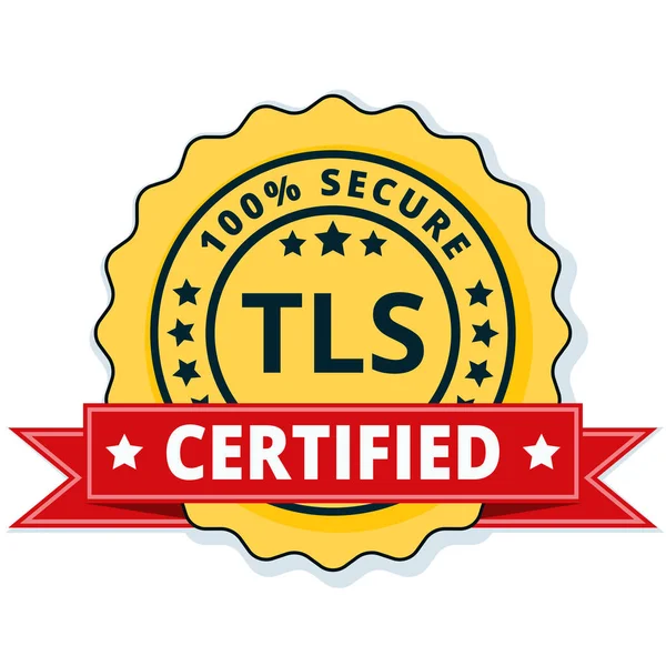 Tls Certified Label Red Ribbon Vector Illustration Stock Vector by ...
