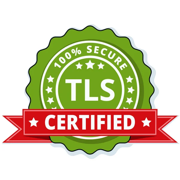 Tls Certified Label Red Ribbon Vector Illustration Stock Vector by ...