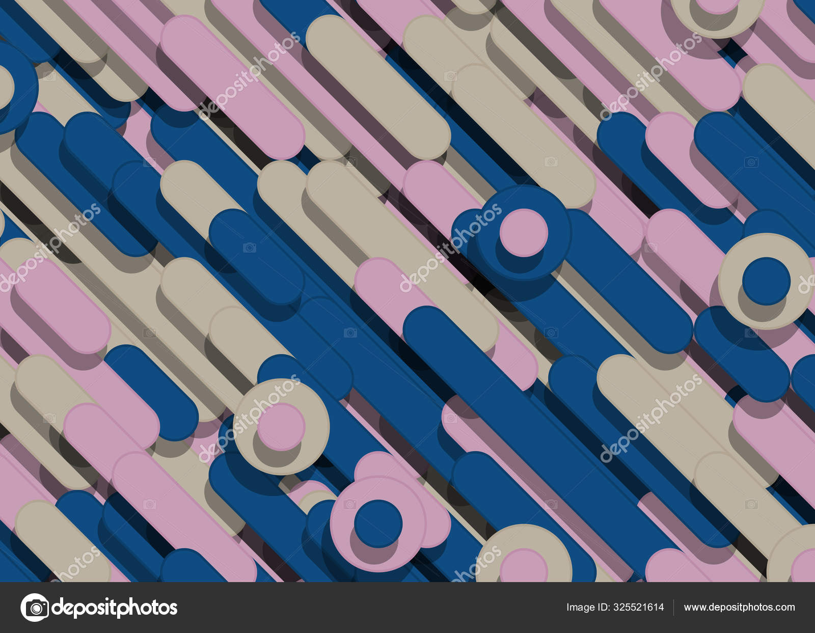 Blue Pink Abstract Lines Rain Generative Art Background Illustration ...