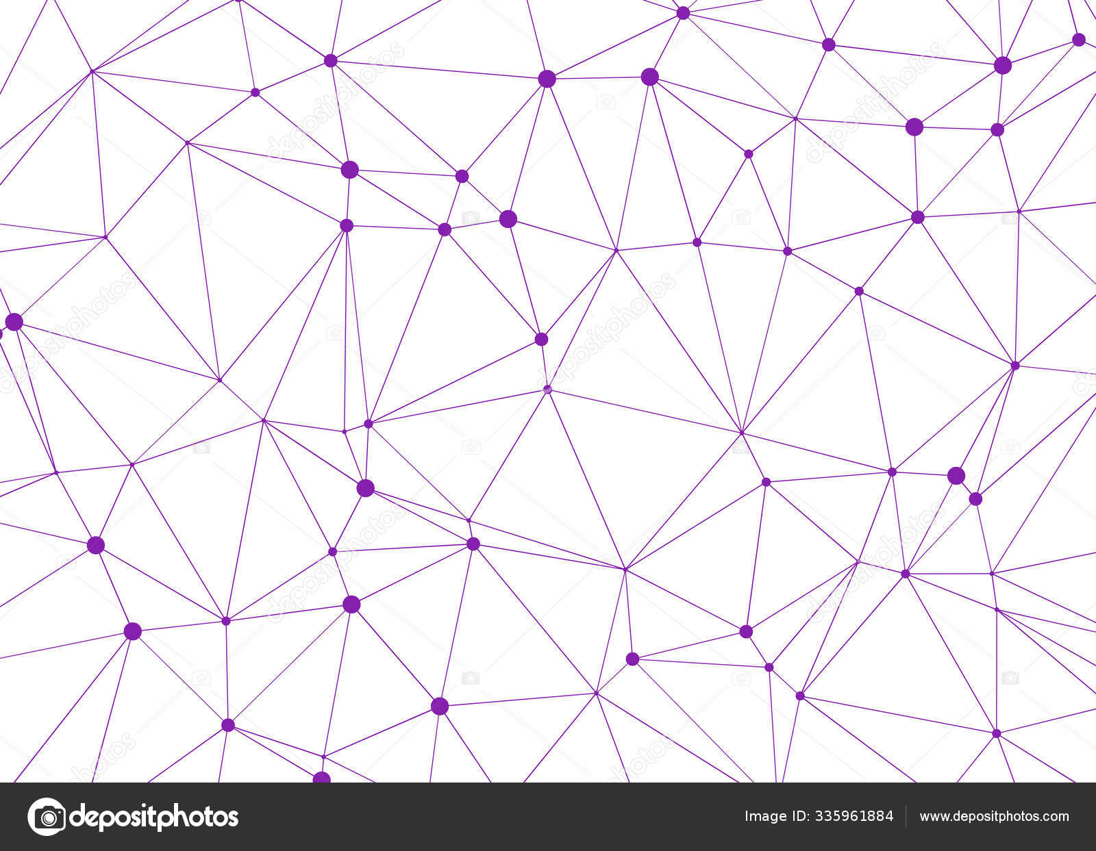 Abstract Polygonal Low Poly Pattern Connected Lines Dots White ...