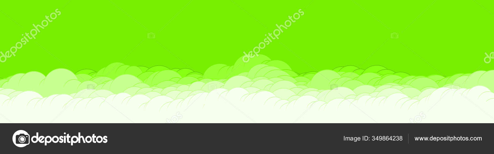 Abstract Green Color Clouds Sky Generative Art Background Illustration ...