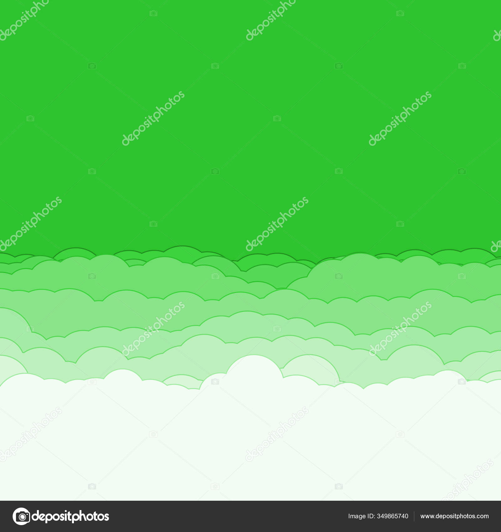 Abstract Green Color Clouds Sky Generative Art Background Illustration ...