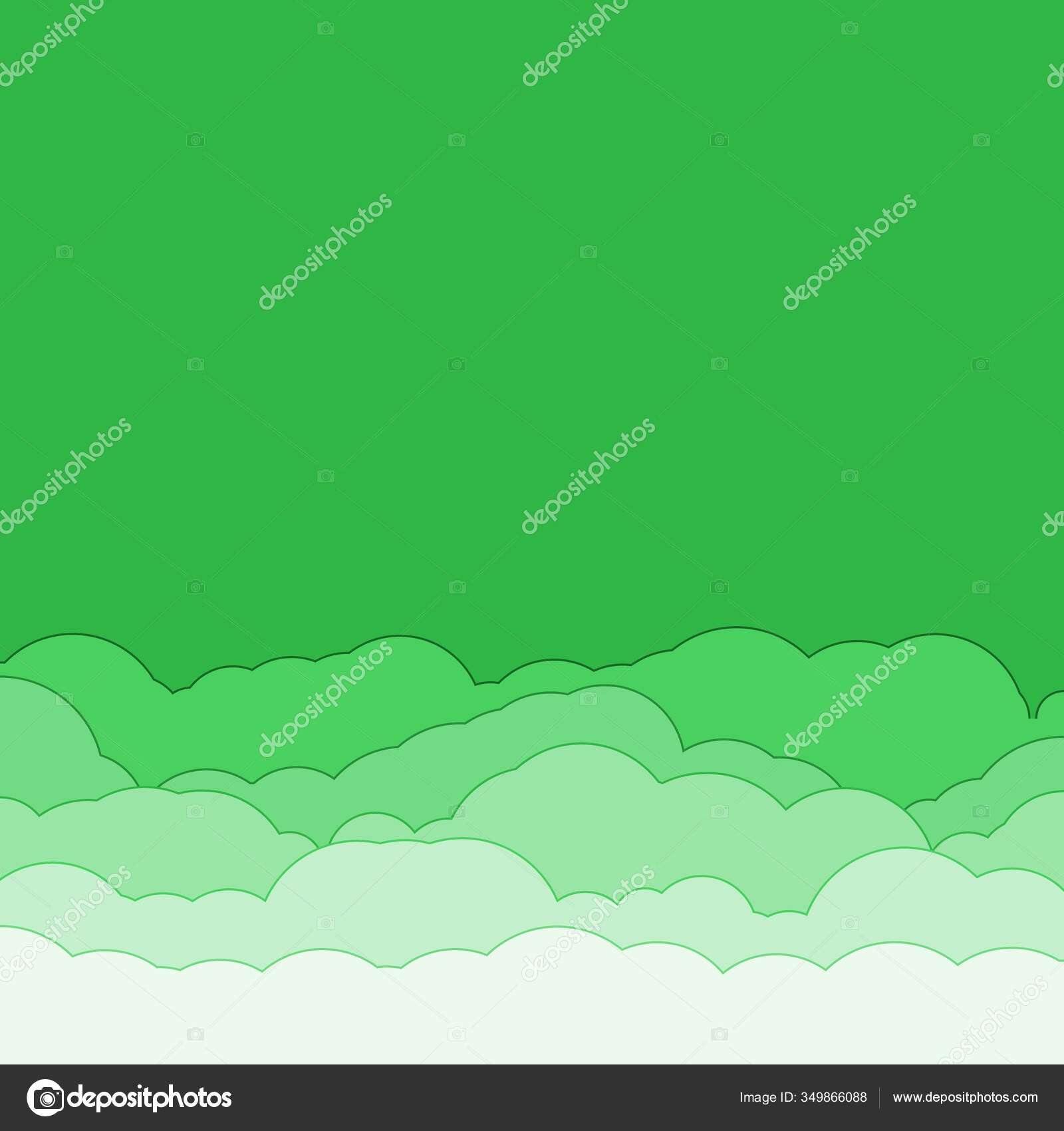 Abstract Green Color Clouds Sky Generative Art Background Illustration ...