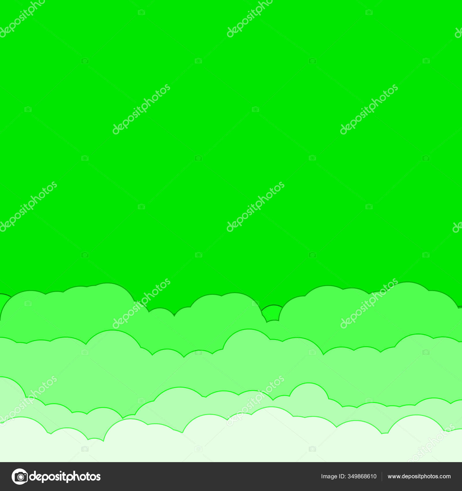 Abstract Green Color Clouds Sky Generative Art Background Illustration ...