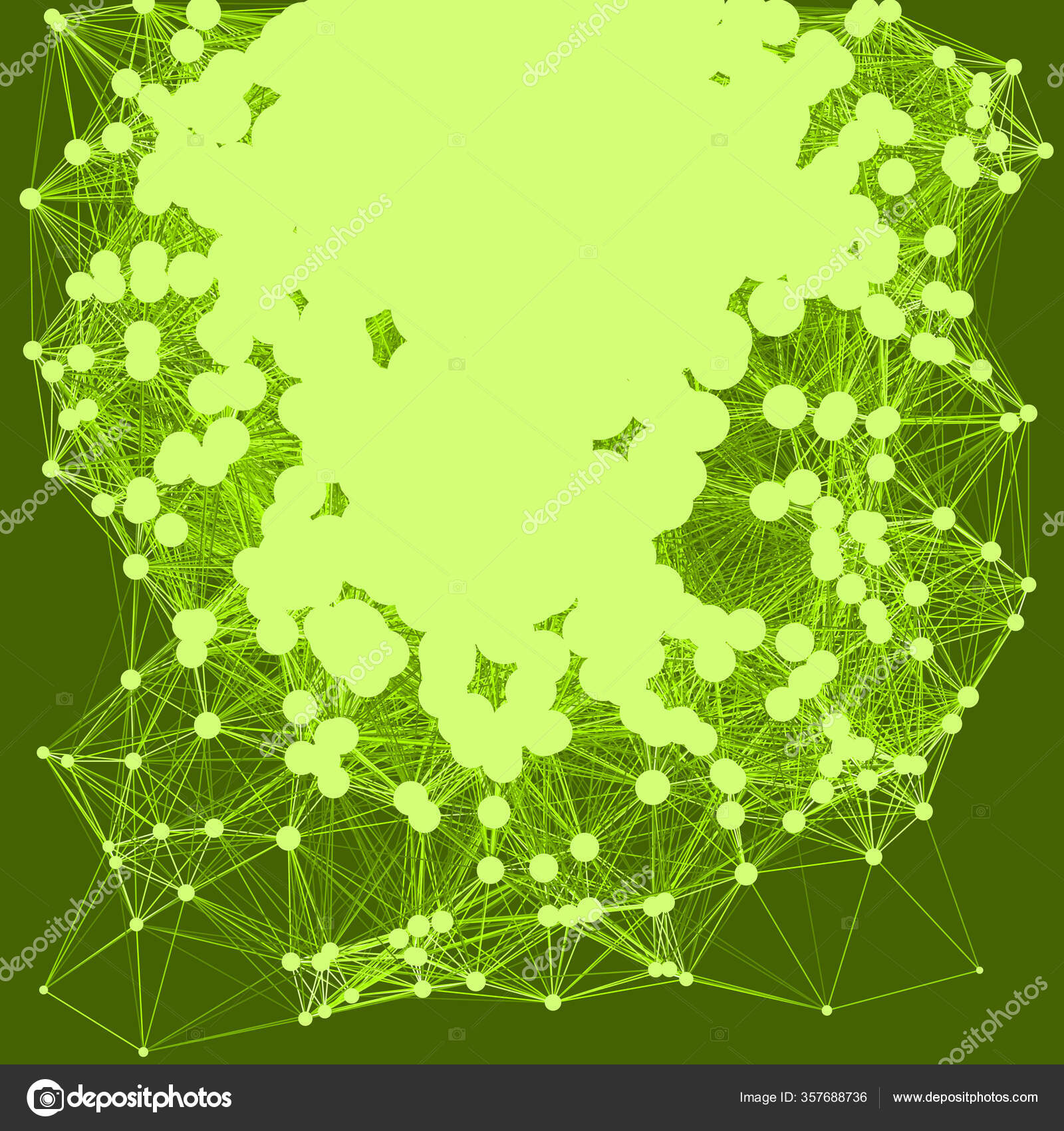 Network Mesh Procedural Art Green Background Illustration Stock Vector ...