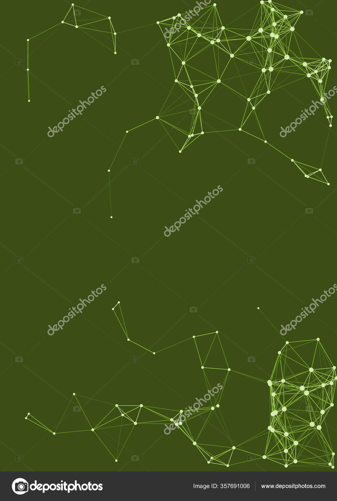 Network Mesh Procedural Art Green Background Illustration Stock Vector ...