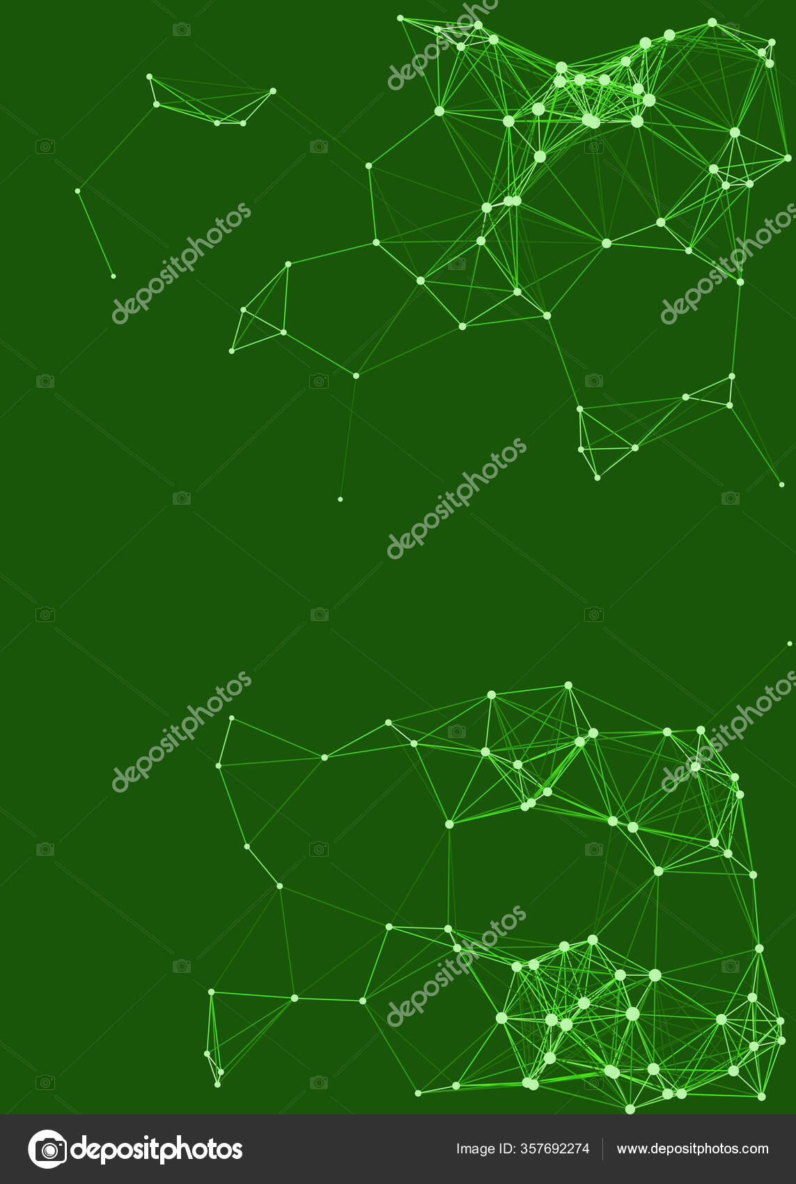 Network Mesh Procedural Art Green Background Illustration Stock Vector ...
