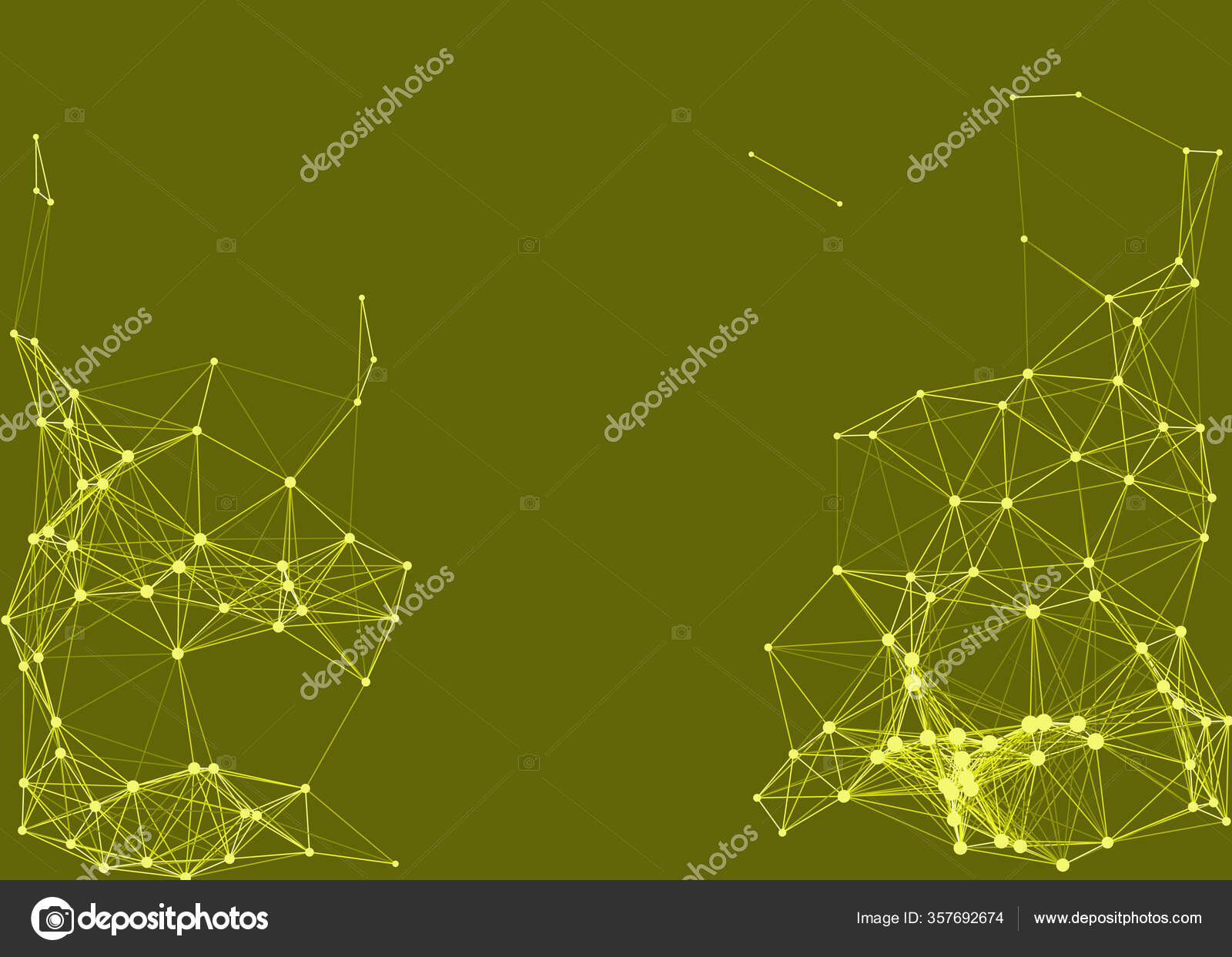 Network Mesh Procedural Art Green Background Illustration Stock Vector ...
