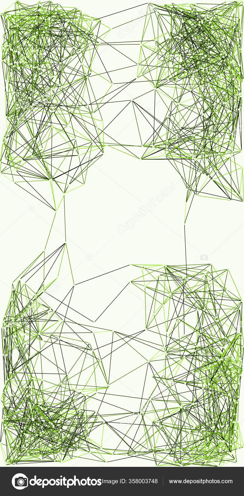 Green Procedural Network Mesh Art Background Illustration Stock Vector ...