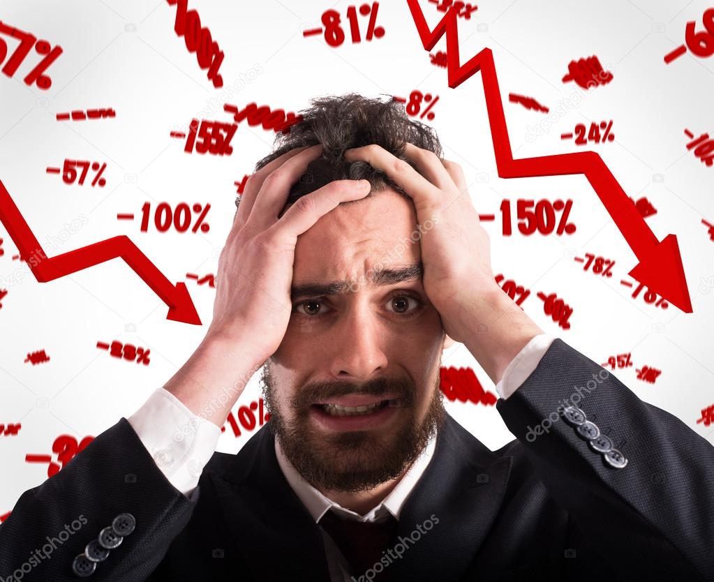 Sman with rates falling background Stock Photo by ©alphaspirit 126375984