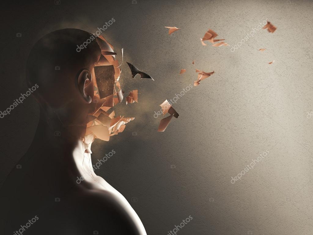 Face of a man who crumbles — Stock Photo © alphaspirit #126381552