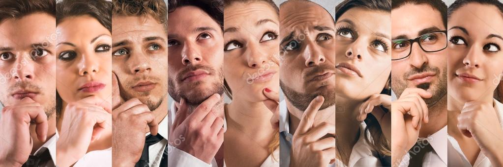 People with thoughtful expression — Stock Photo © alphaspirit #128312588