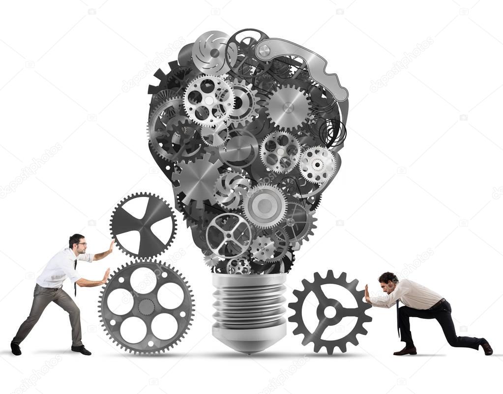 Business team push gears Stock Photo by ©alphaspirit 129195524
