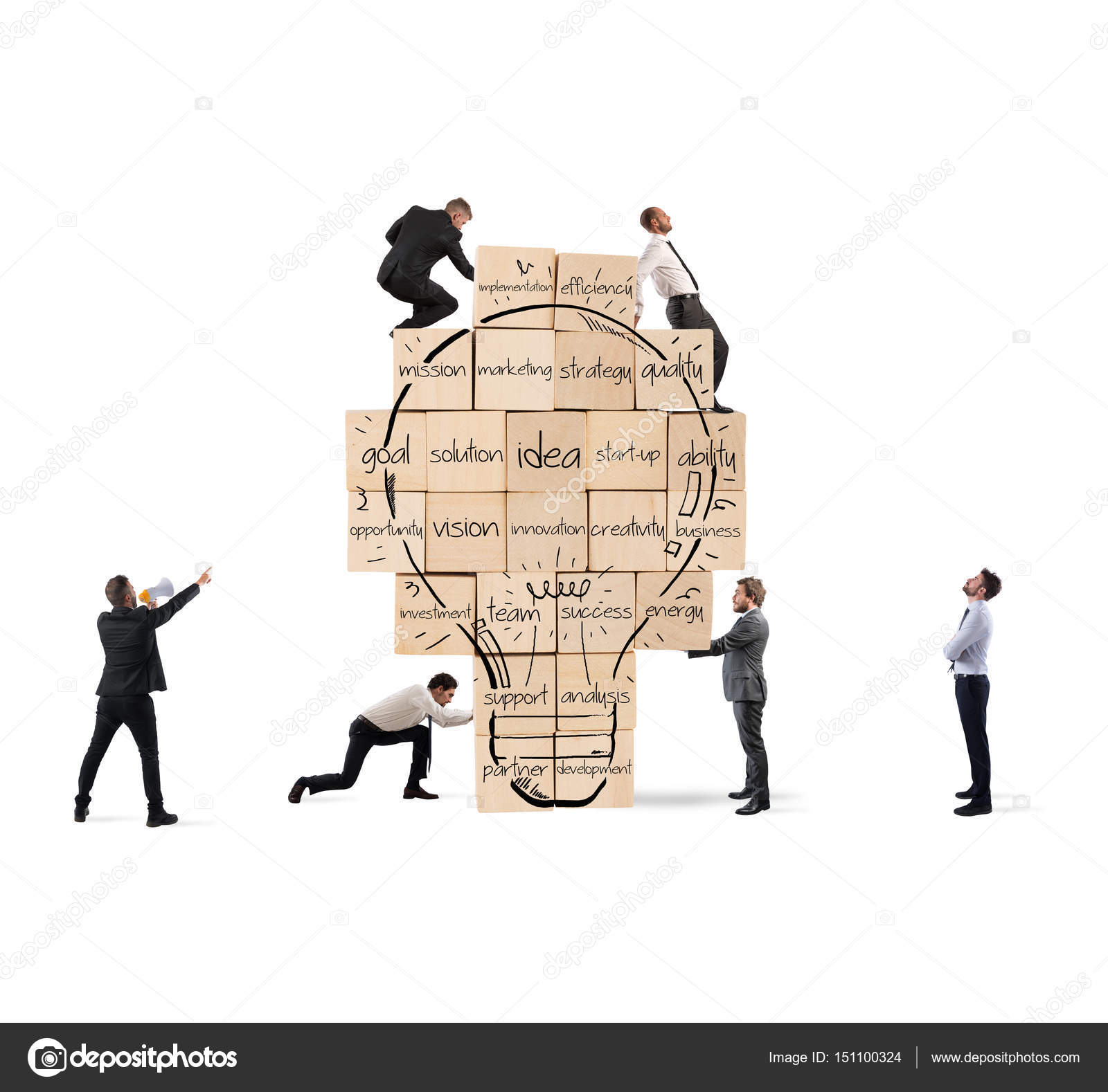 Businessmen building together Stock Photo by ©alphaspirit 151100324