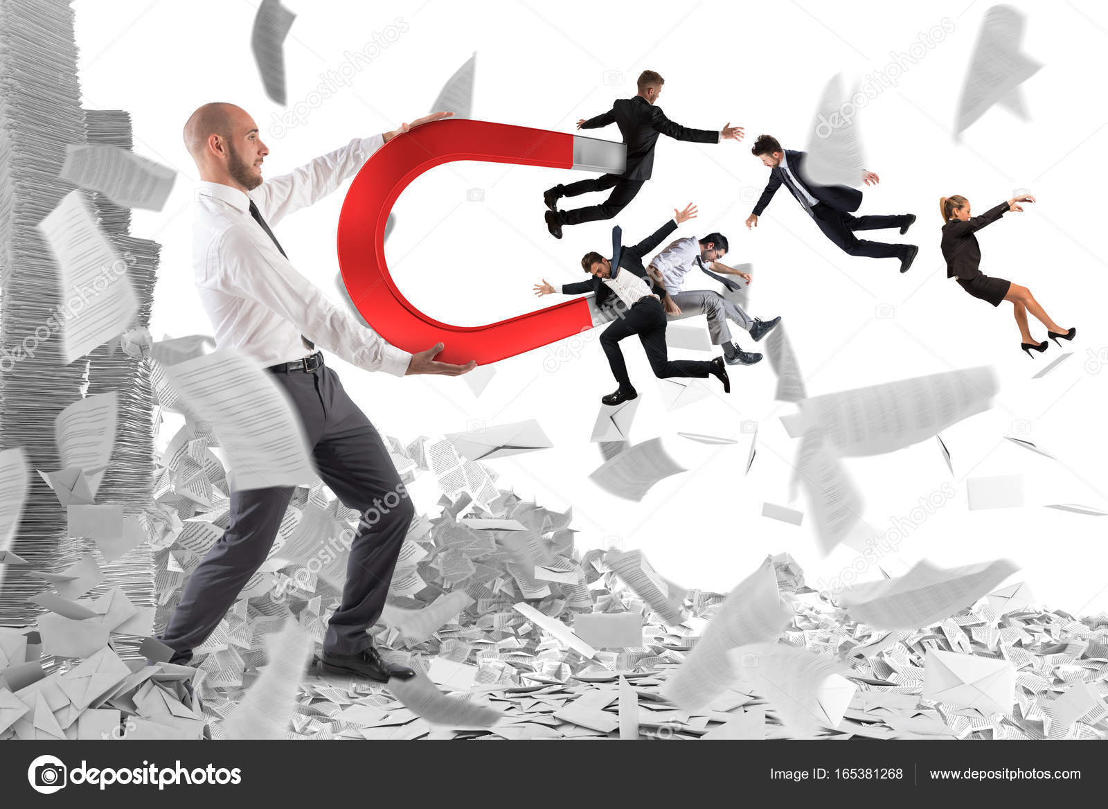 Businessman attracts potential customers — Stock Photo © alphaspirit ...