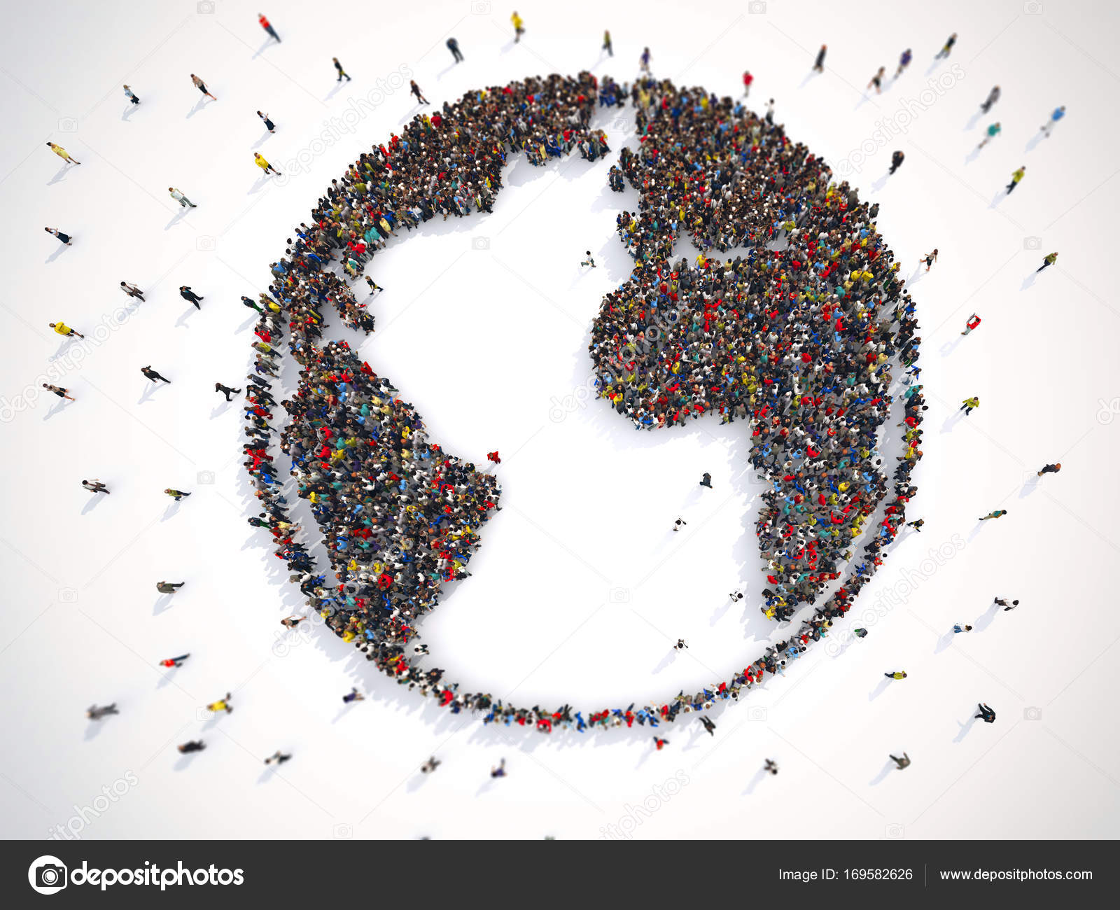 Veel mensen samen rond de wereld. ⬇ Stockfoto, rechtenvrije foto door ...