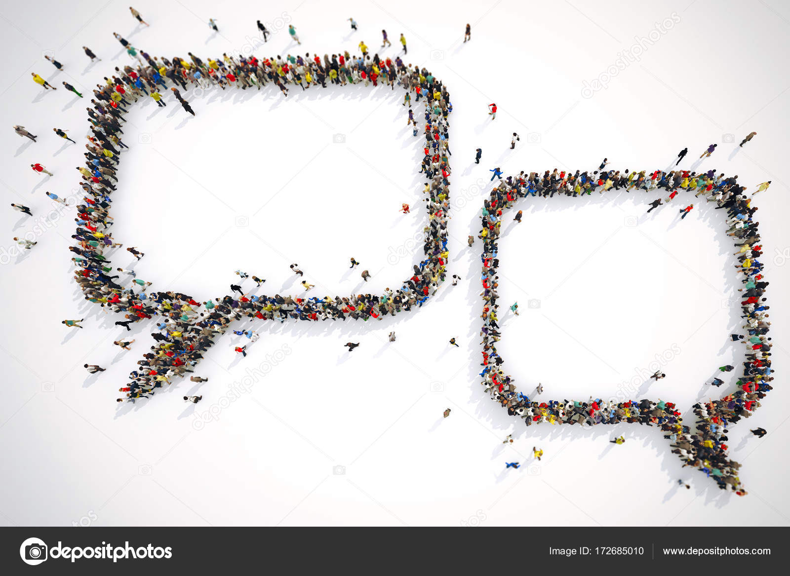 Dialogue formed by a group of people. Stock Photo by ©alphaspirit 172685010