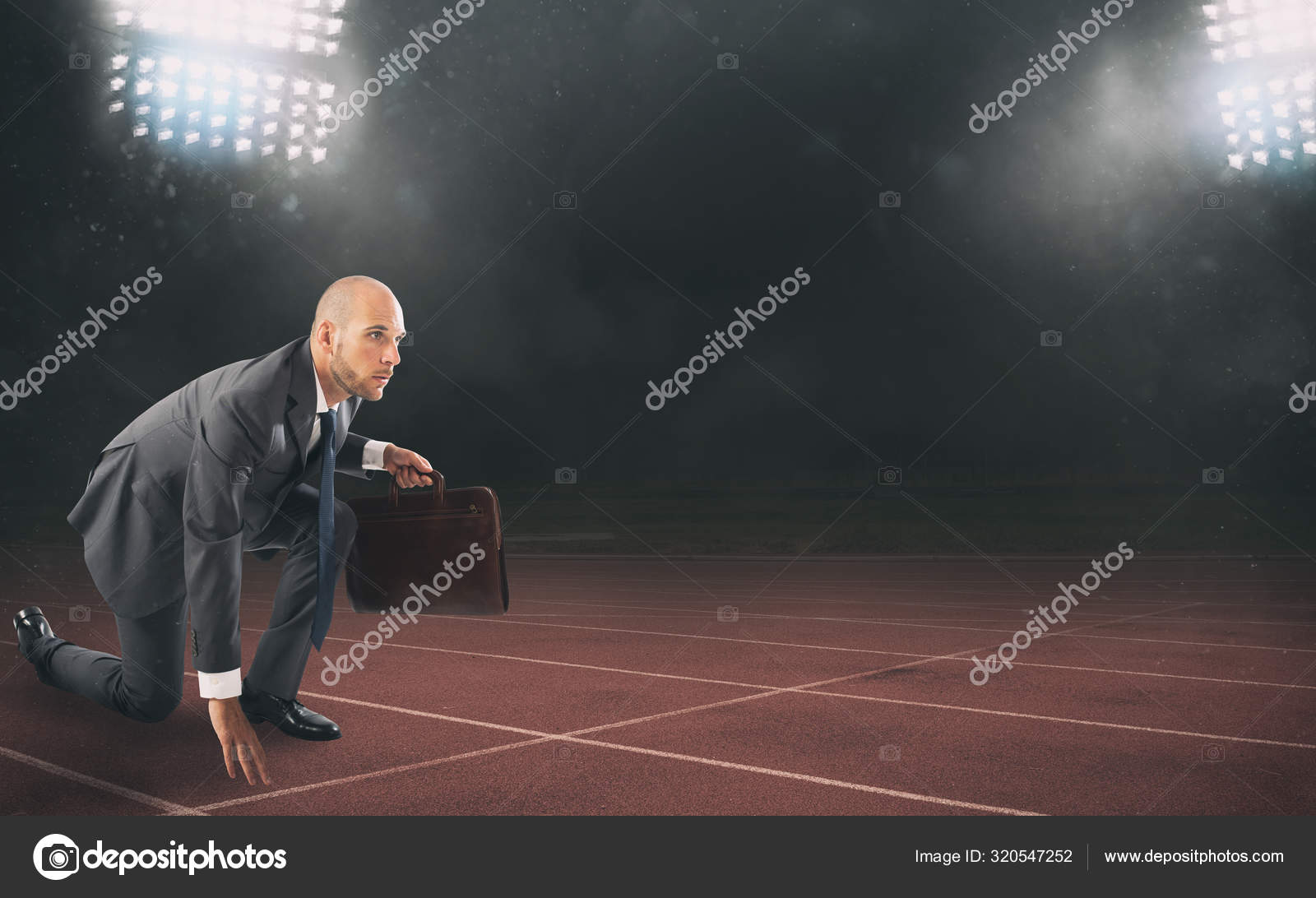 Businessman ready to start. Competition and challenge in business ...