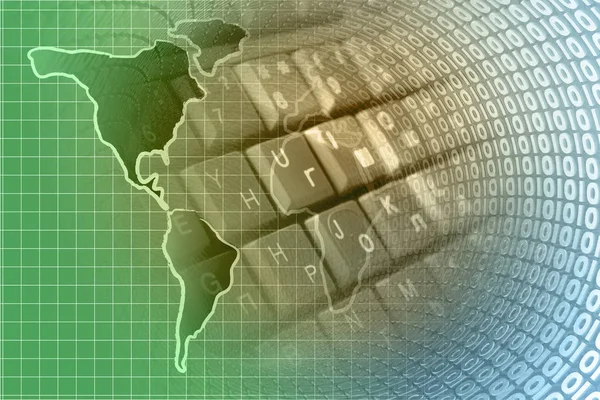 Digits and map - abstract computer background - Stock Image - Everypixel