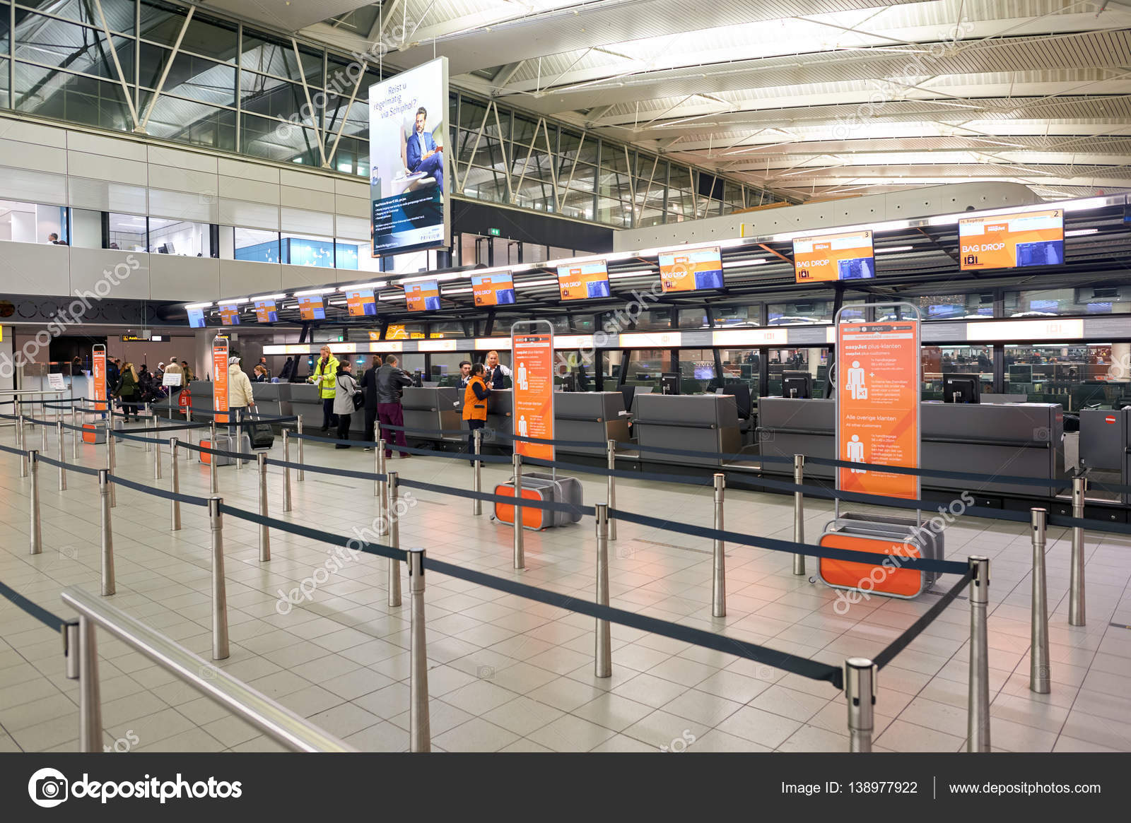 Check-in counters at Schiphol Airport – Stock Editorial Photo ...