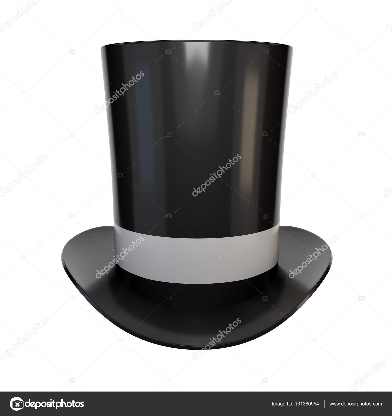 Realistic image of high hats. Retro cylinder cap on a white back ...