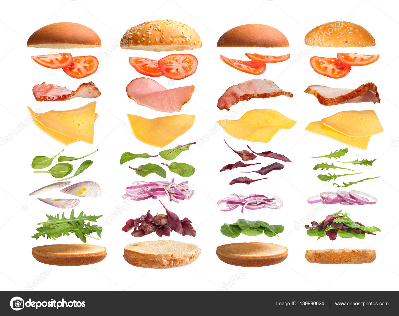 Burger with ingredients on a white background Stock Photo by ©urfingus ...
