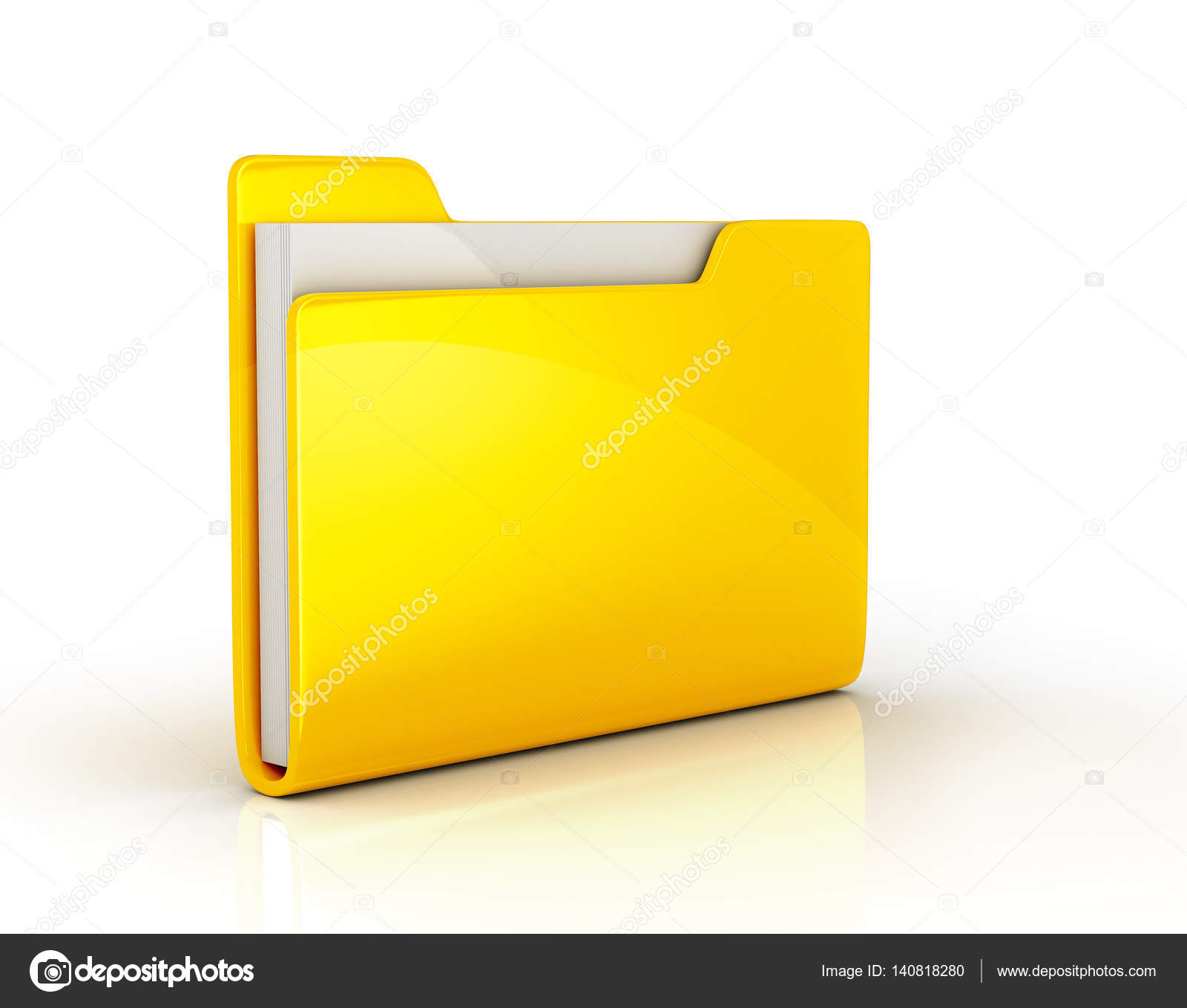 Yellow file folder isolated on white background Stock Photo by ...