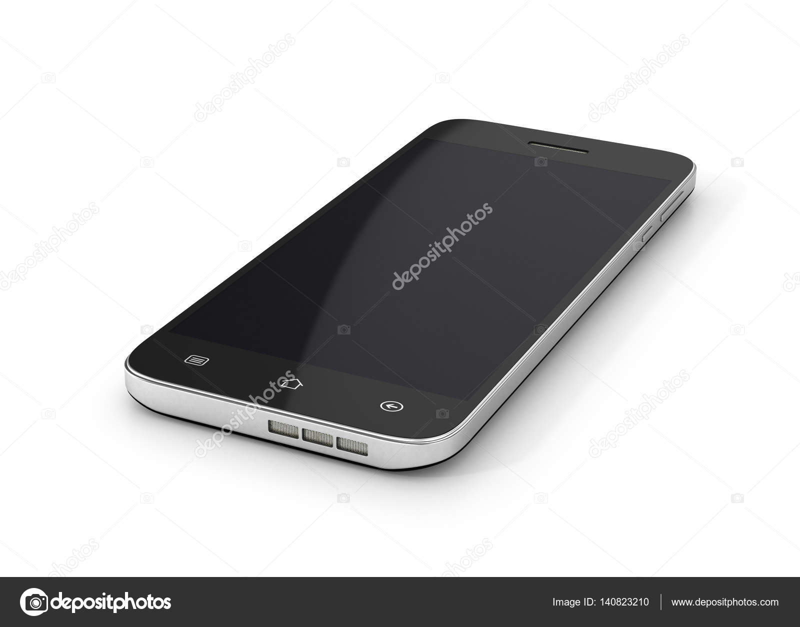 Modern smartphone on white background. Generic mobile smart phon ...