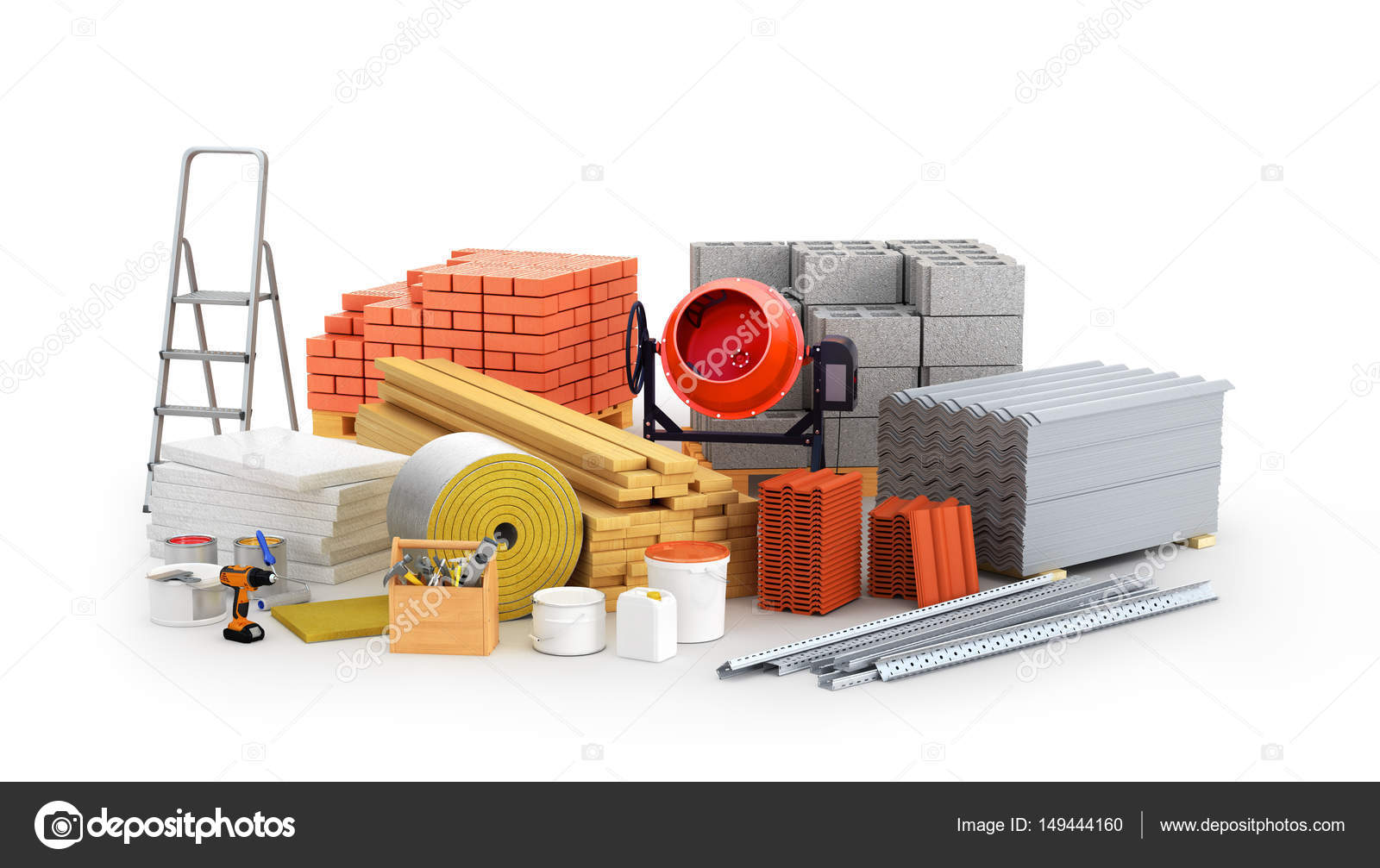 Construction Materials Background Building Materials Stock Photos,