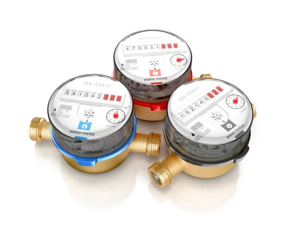 Water meter isolated on white background. 3D illustration Stock Photo ...