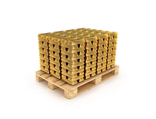 Gold bullion on pallet Stock Photos, Royalty Free Gold bullion on ...
