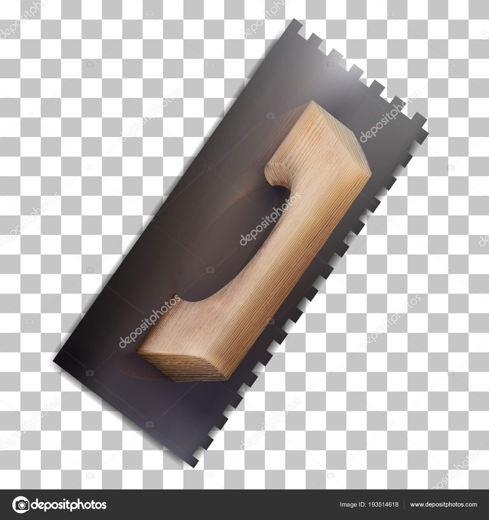 Vector: notched trowel | Vector Notched trowel for tile — Stock Vector ...