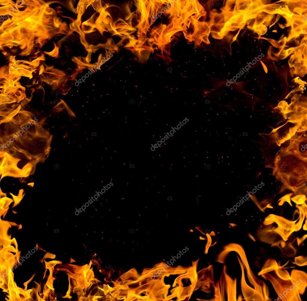 Square fire frame on black background Stock Photo by ©Ghenadie 125567674