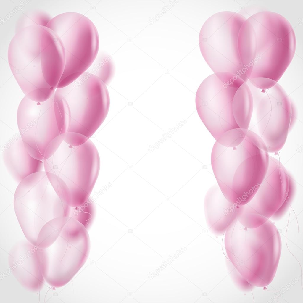 Pink balloons borders background. vector illustration Stock Vector ...
