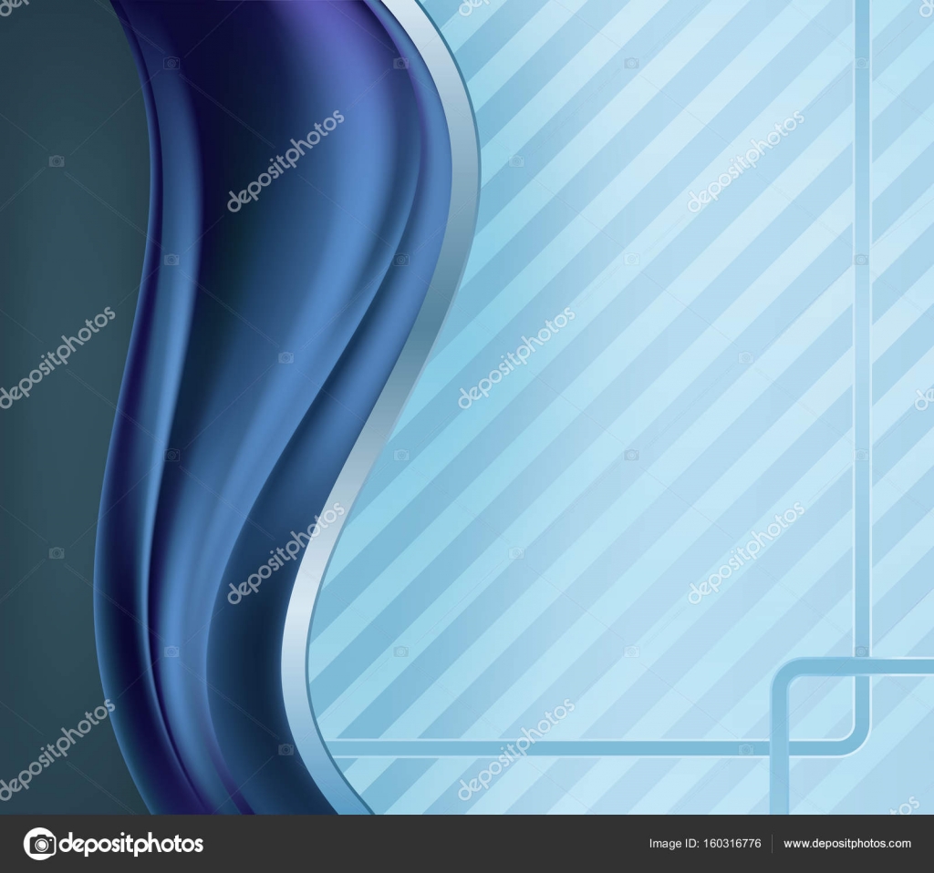 Blue and metallic wavy abstract background. vector illustration Stock ...