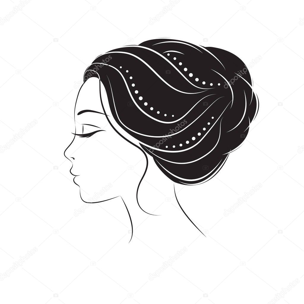 Profile face young woman — Stock Vector © sivanova #172556130 Profile face young woman — Stock Vector © sivanova #172556130
